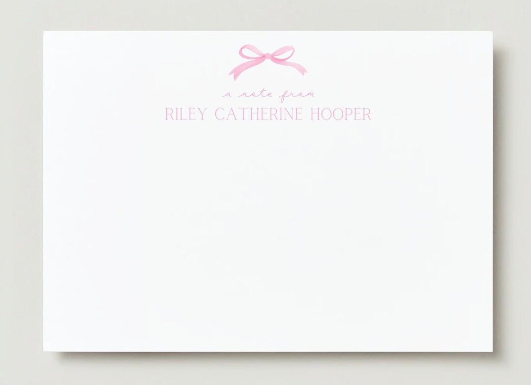 Pink Bow Stationary Template - Etsy