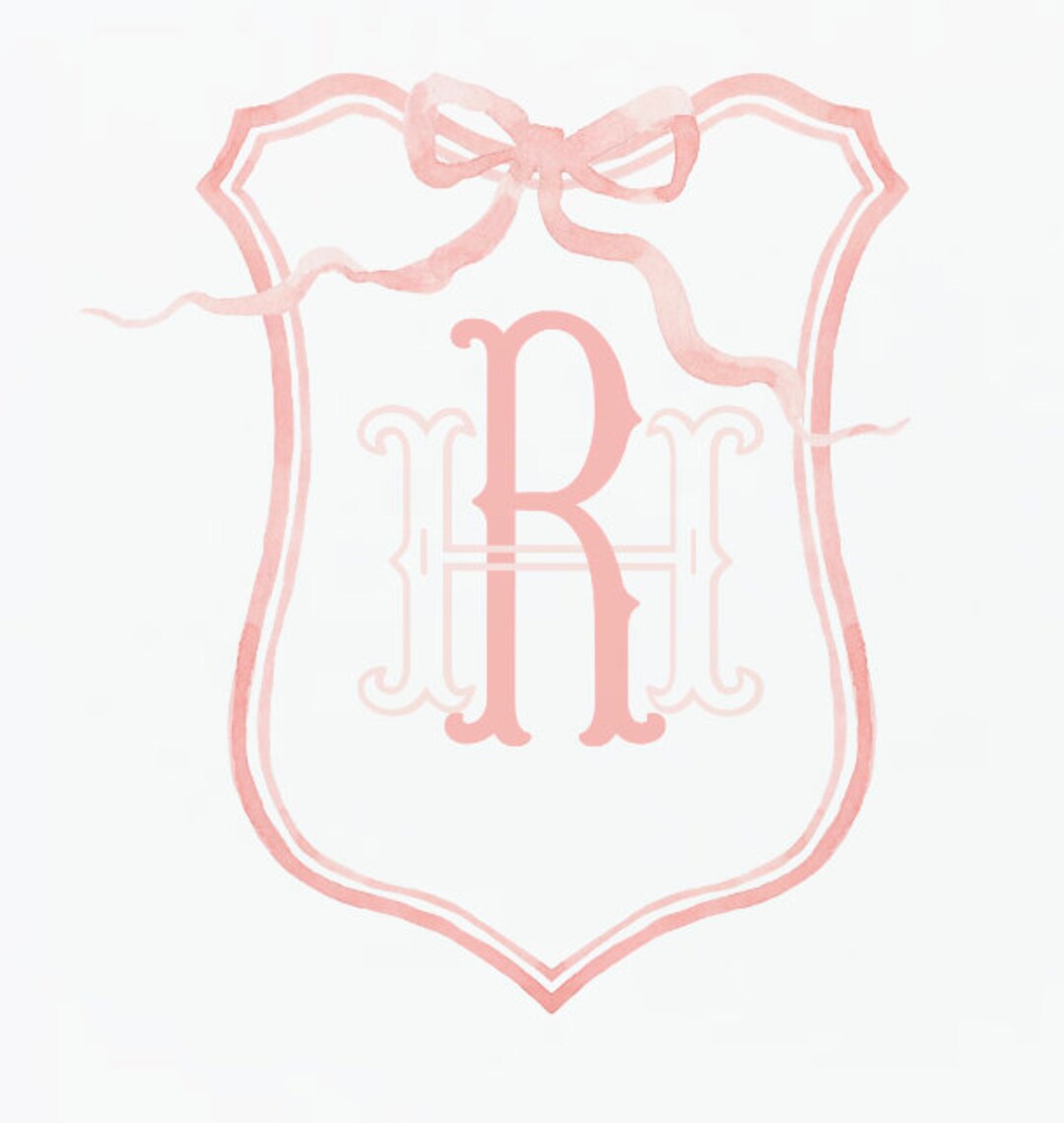 Custom Pink Baby Monogram Crest Pink Baby Monogram Digital Download - Etsy