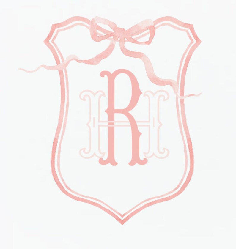 Custom Pink Baby Monogram Crest Pink Baby Monogram Digital Download - Etsy