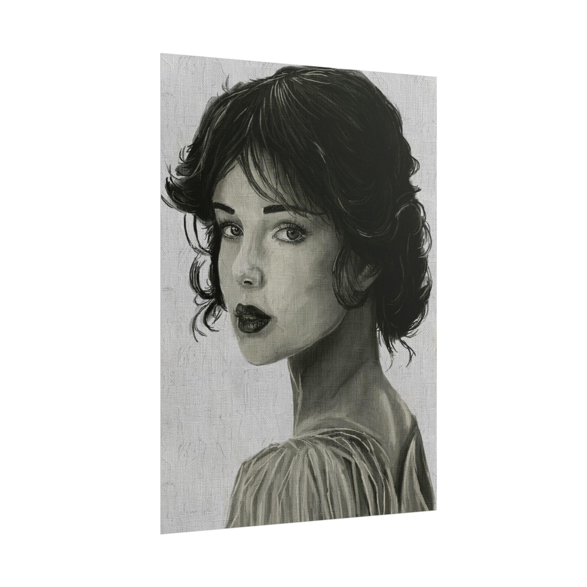 Vintage Woman Portrait Posters | Illustrated Procreate Art - Etsy