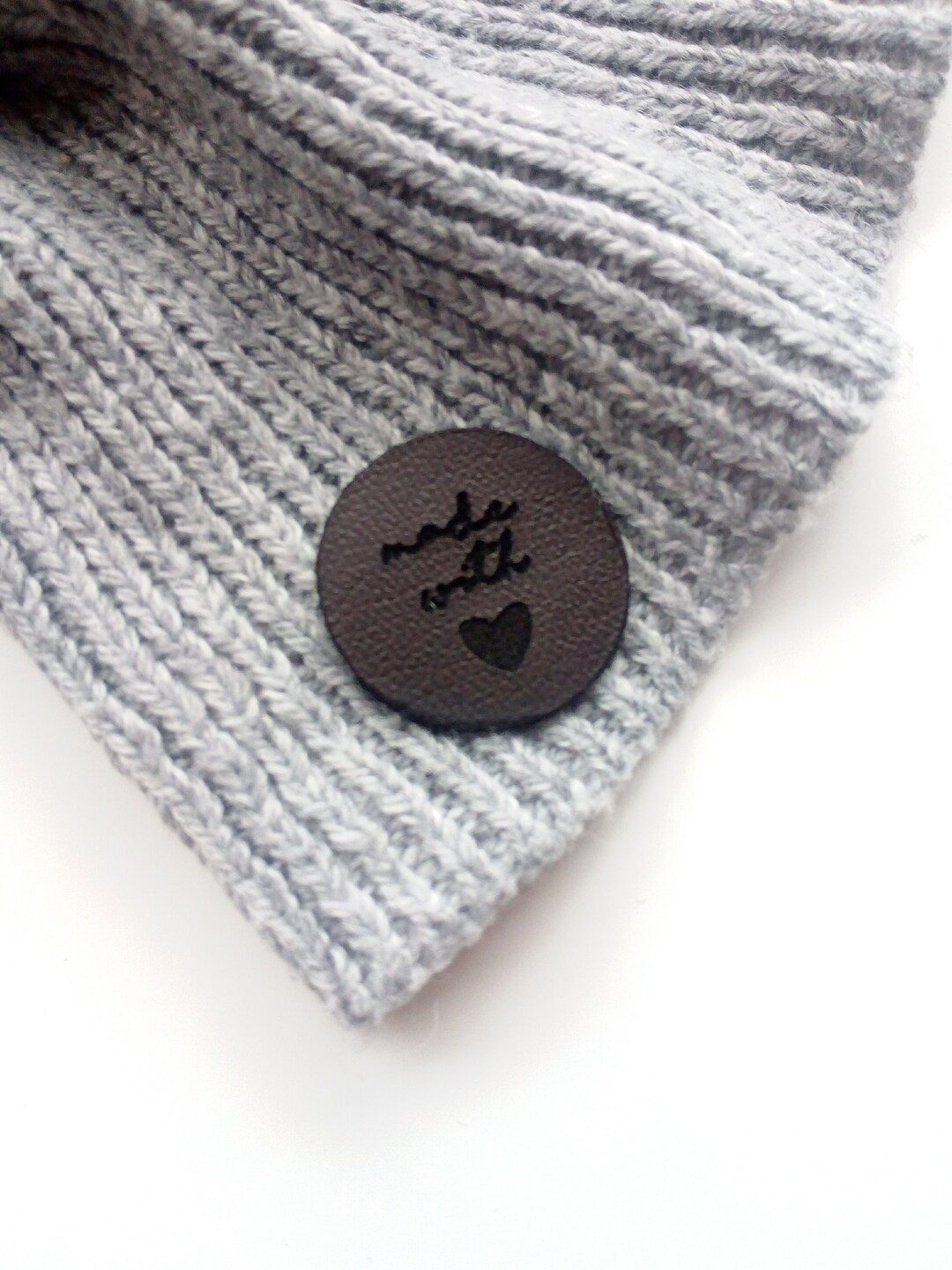 PERSONALIZED Round, Circular Faux Leather Tags, Handmade Label, Custom ...