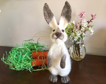 Needlefelt Bunny, Easter Bunny Needle Felting, Felted Rabbit, Handmade ...
