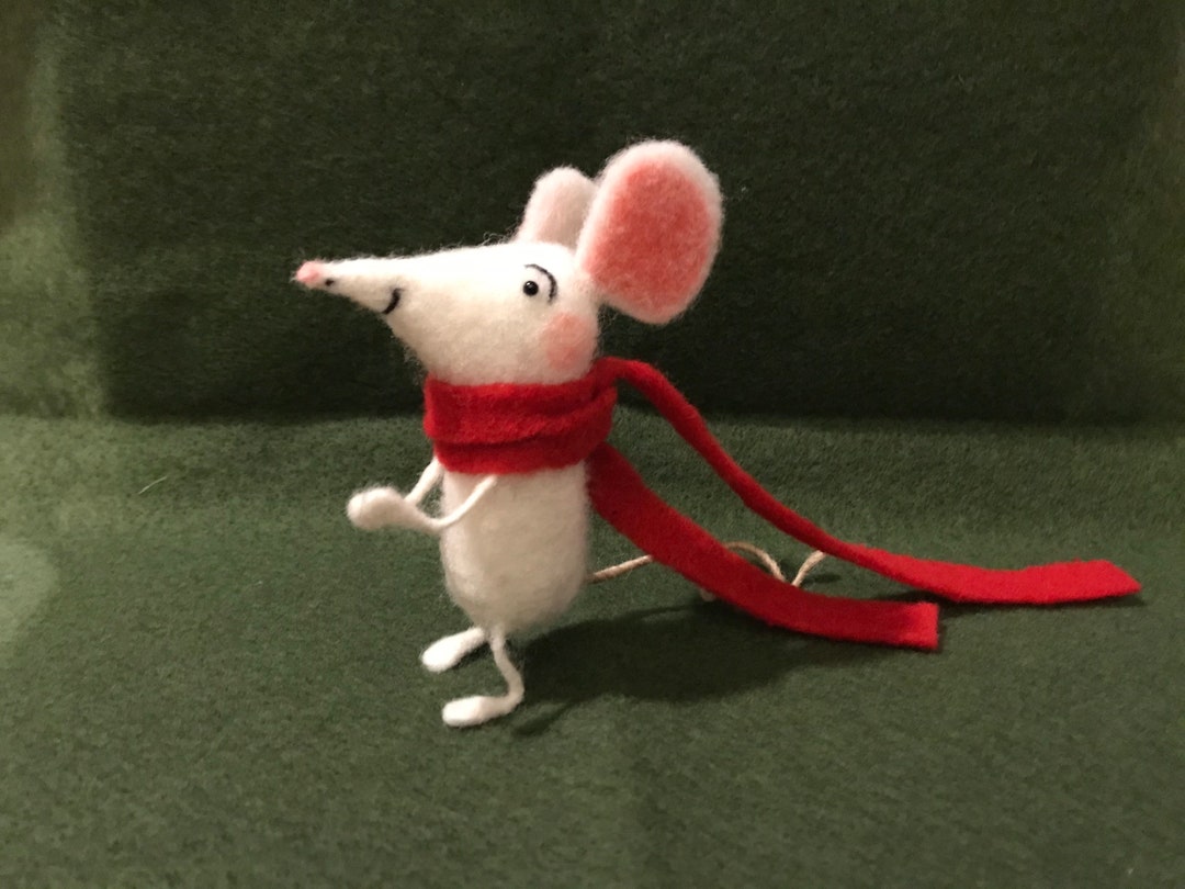 White Mouse With Red Scarf - Etsy