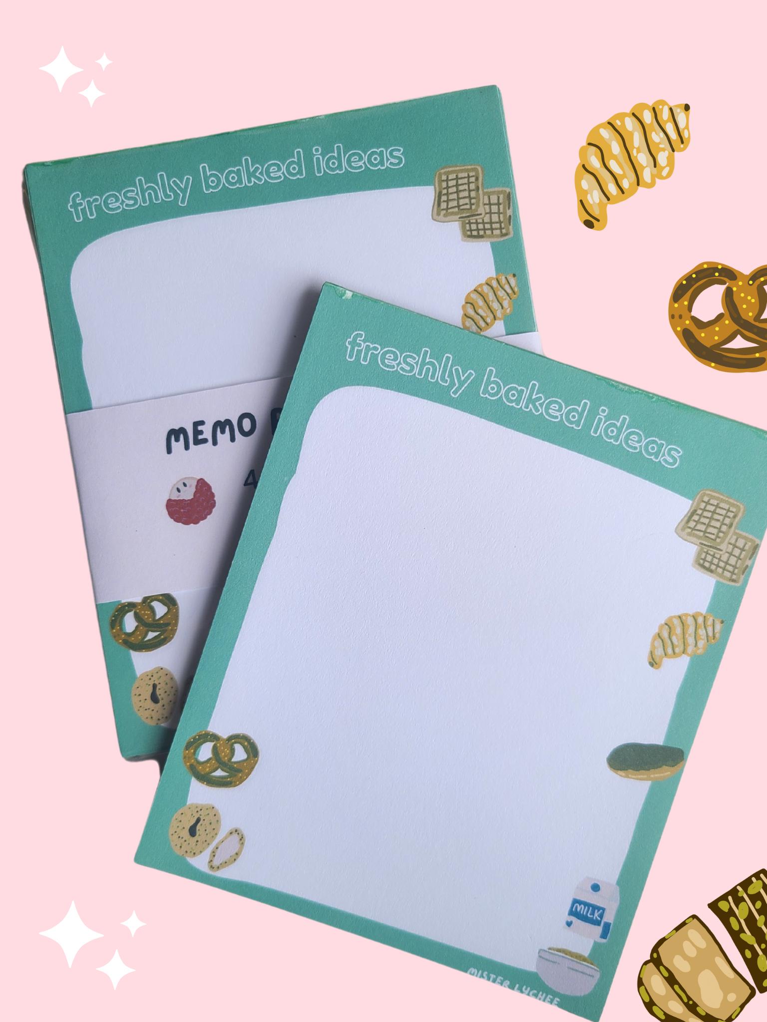 Freshly Baked Ideas Memo Pad | Bakery-themef Memo Pad, Cute Stationery ...