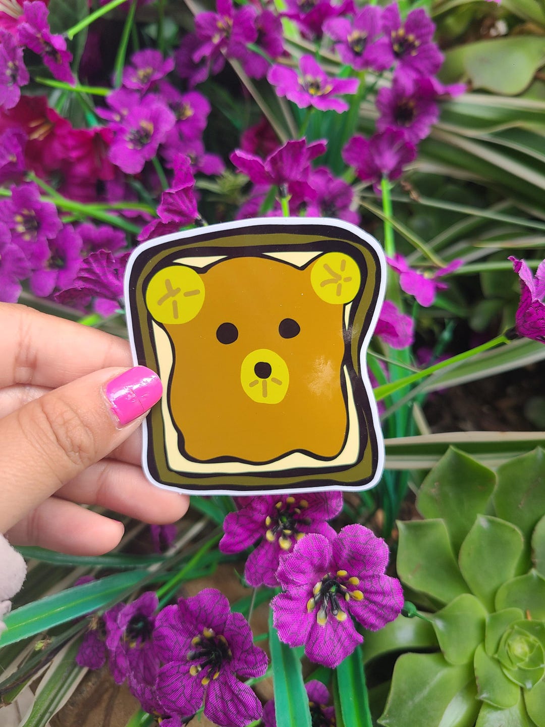 Bear Bread Sticker Kawaii Bear Sticker, Cute Pastry Sticker, Brunch ...