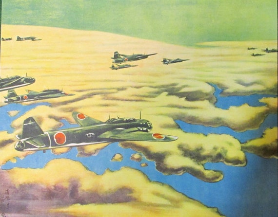 Original WWII Japanese War Art Print | Etsy