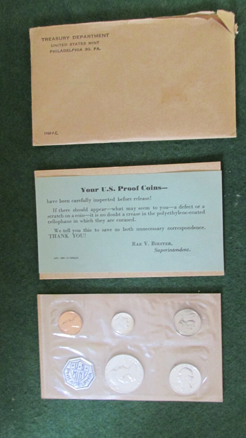 1960 Small Date Proof Set . . . . Gem Brilliant Proof. - Etsy