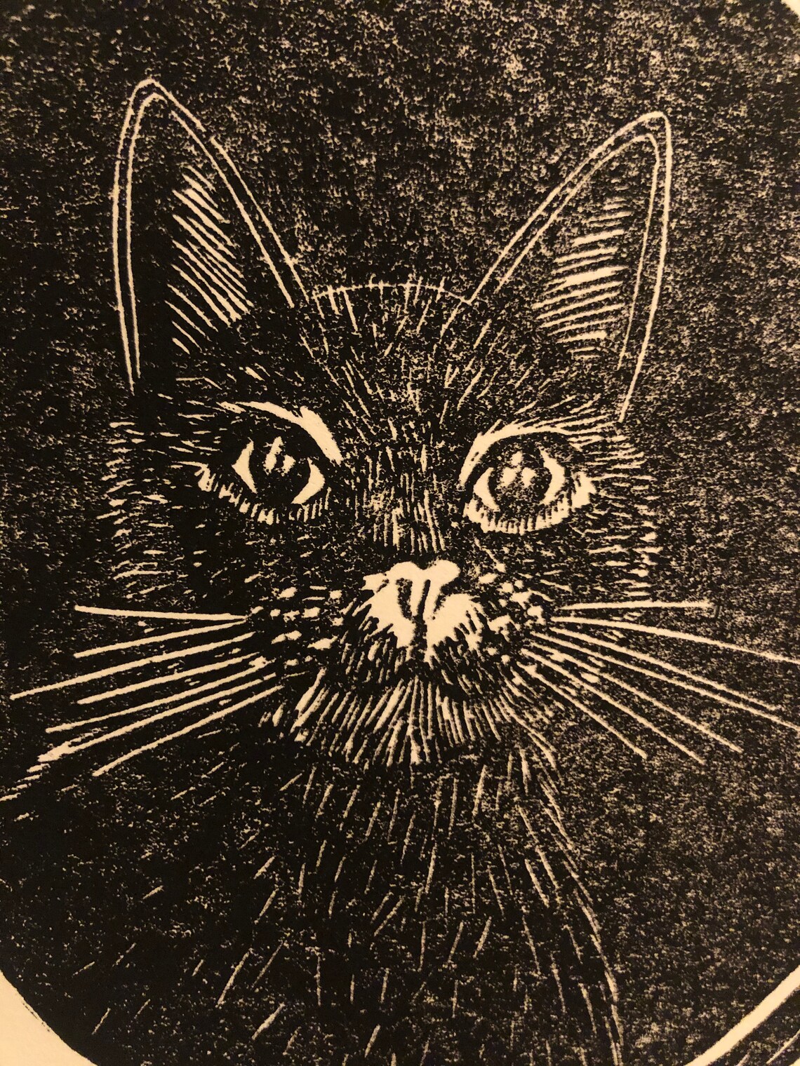Linocut Print: Black Cat / Linoldruck Katze - Etsy