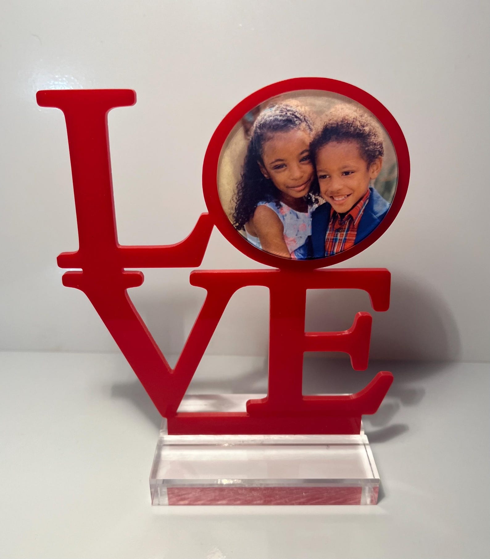 Personalized Acrylic Red LOVE Photo Frame, Custom Tabletop or Wall ...