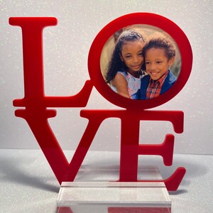 Personalized Acrylic Red Love Photo Frame Custom Desktop or Wall LOVE ...