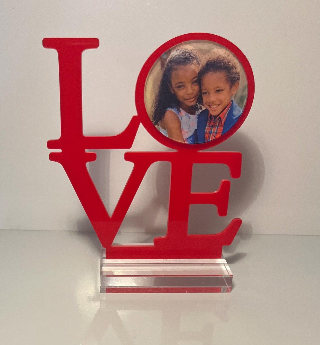 Personalized Acrylic Red Love Photo Frame Custom Desktop or Wall LOVE ...