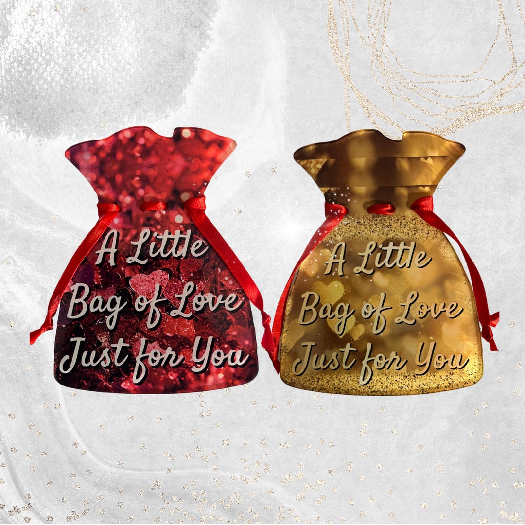 A Little Bag of Love Just for You Acrylic Decor Drawstring Bag Shape ...
