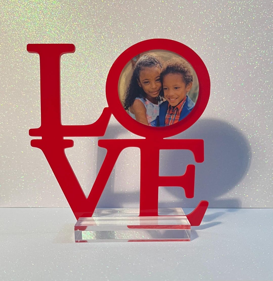 Personalized Acrylic Red Love Photo Frame Custom Desktop or Wall LOVE ...