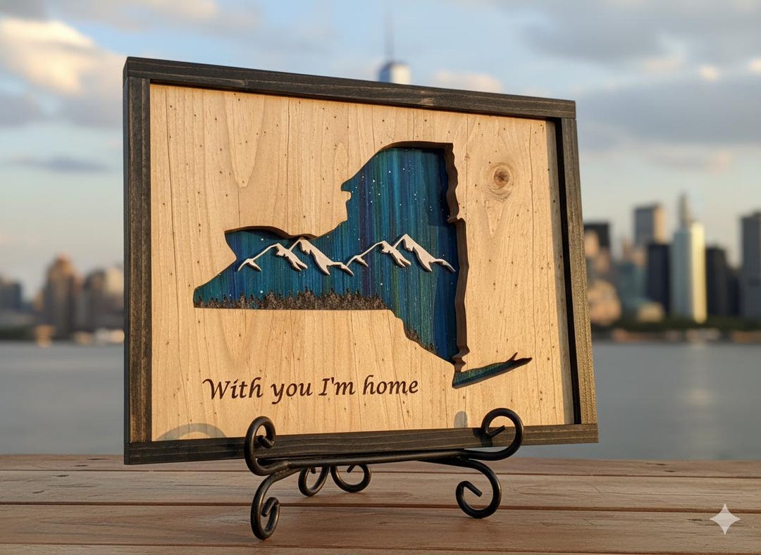 Custom Carved Wooden State Map: Rustic Housewarming Gift, ANY STATE - Etsy