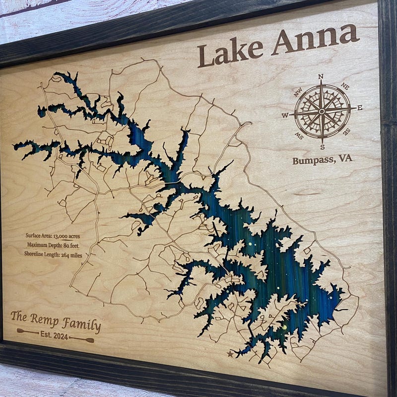Custom Lake Map - Etsy