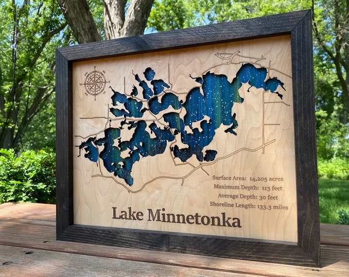 Custom Lake Map Personalized Lake House Decor - Etsy