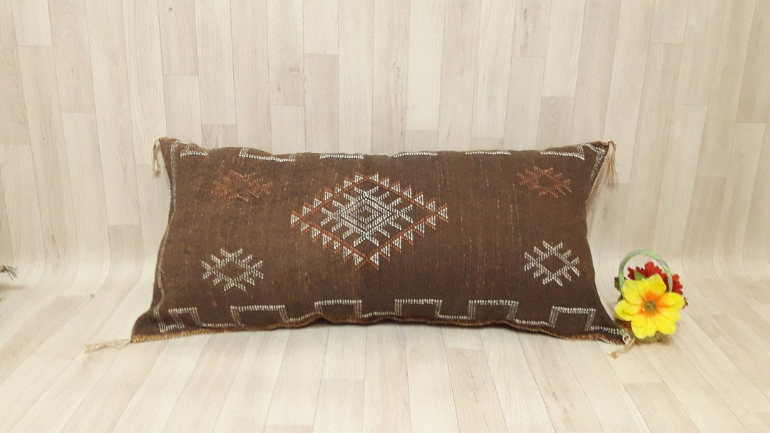 Cactus Silk Lumbar Cushion Cover Brown Sabra Pillow - Etsy