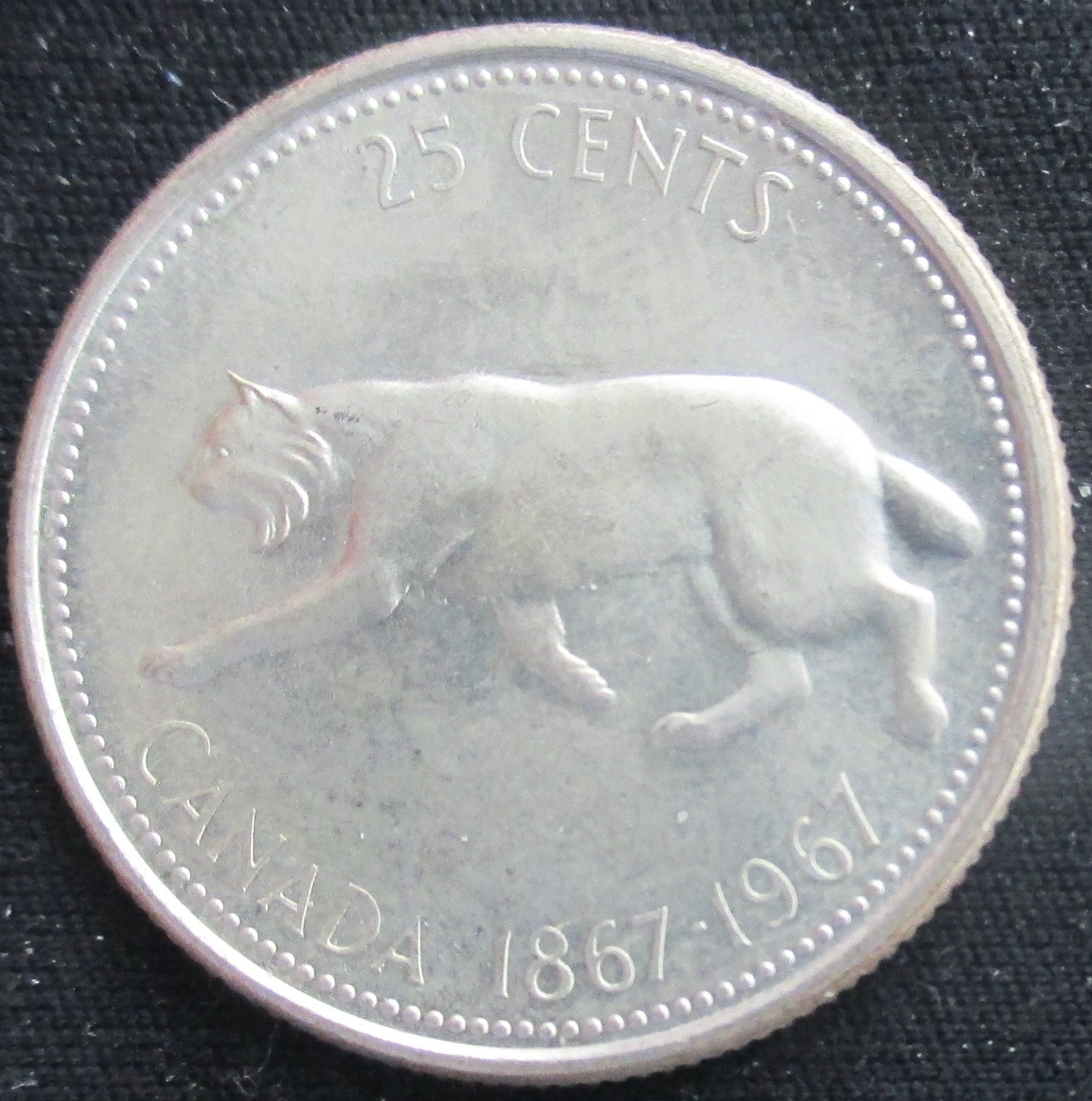 1964, 1965, 1966, 1967 and 1968 Canadian Silver Quarters. Five Coins in ...