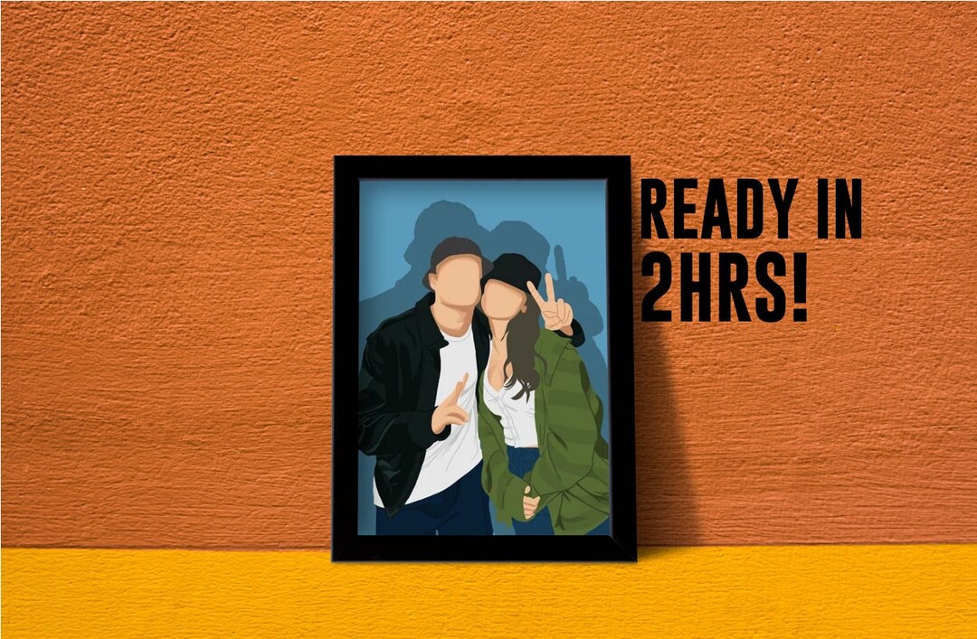 Personalized Faceless Art: Custom Couple Portrait, Photo Illustration ...