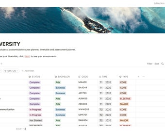 Notion Template University - Etsy