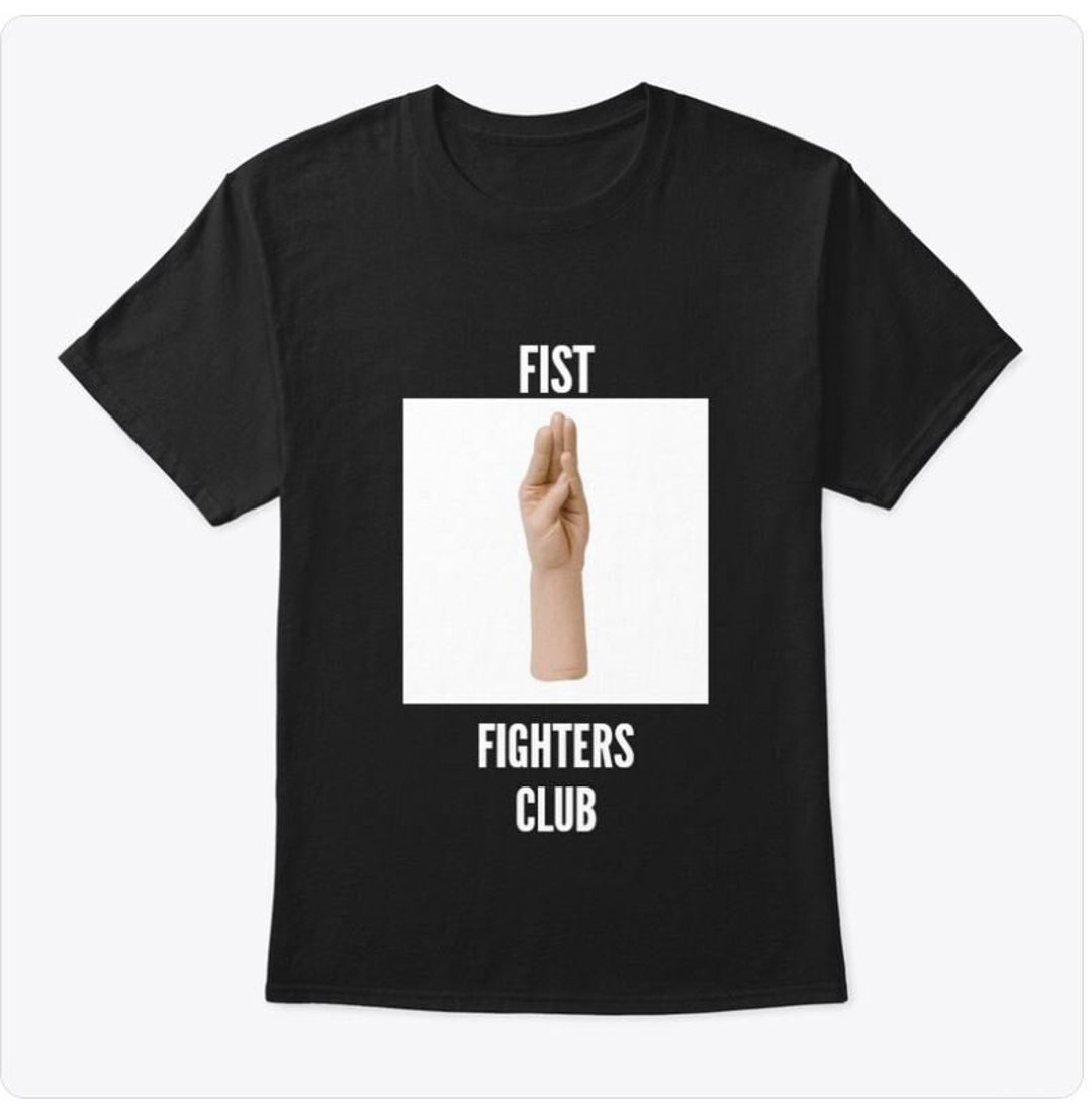 FIST FIGHTERS CLUB Original Design White Font on a Black Short Sleeve ...