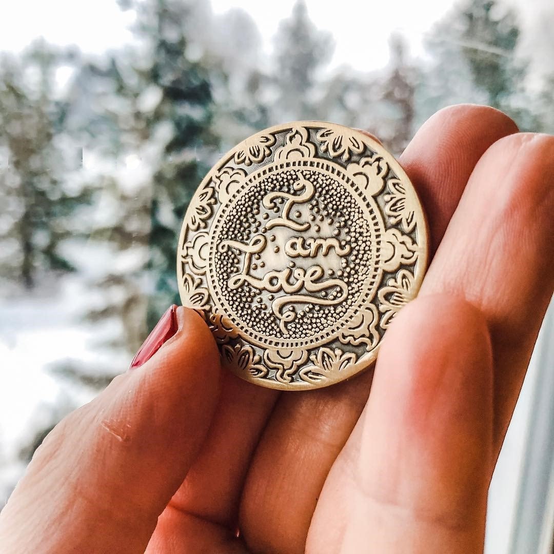 I Am Love Mantra Medallion - Meditation Gift, Mindfulness Tool ...