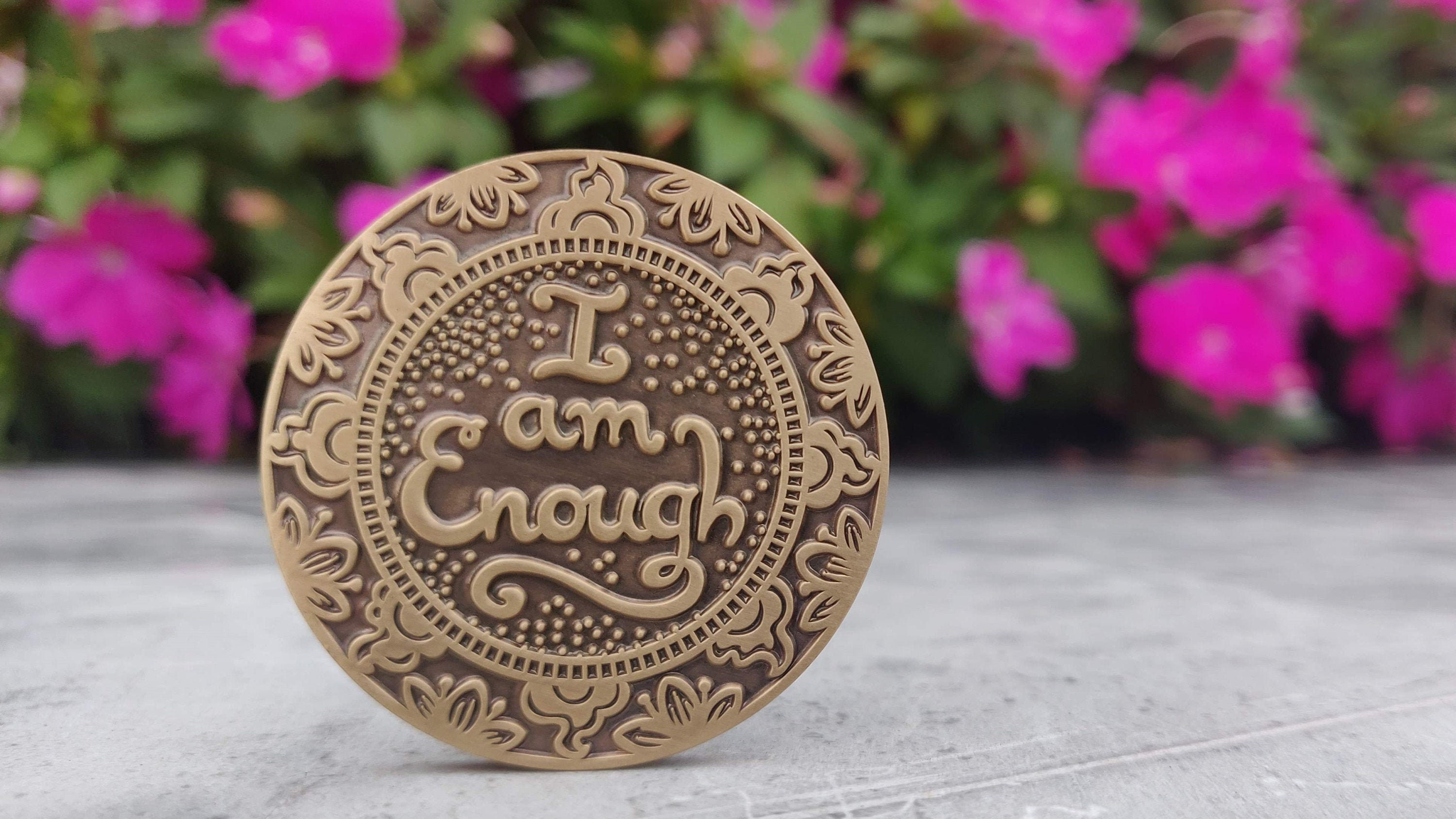I Am Enough Mantra Medallion Meditation Gift Mindfulness | Etsy