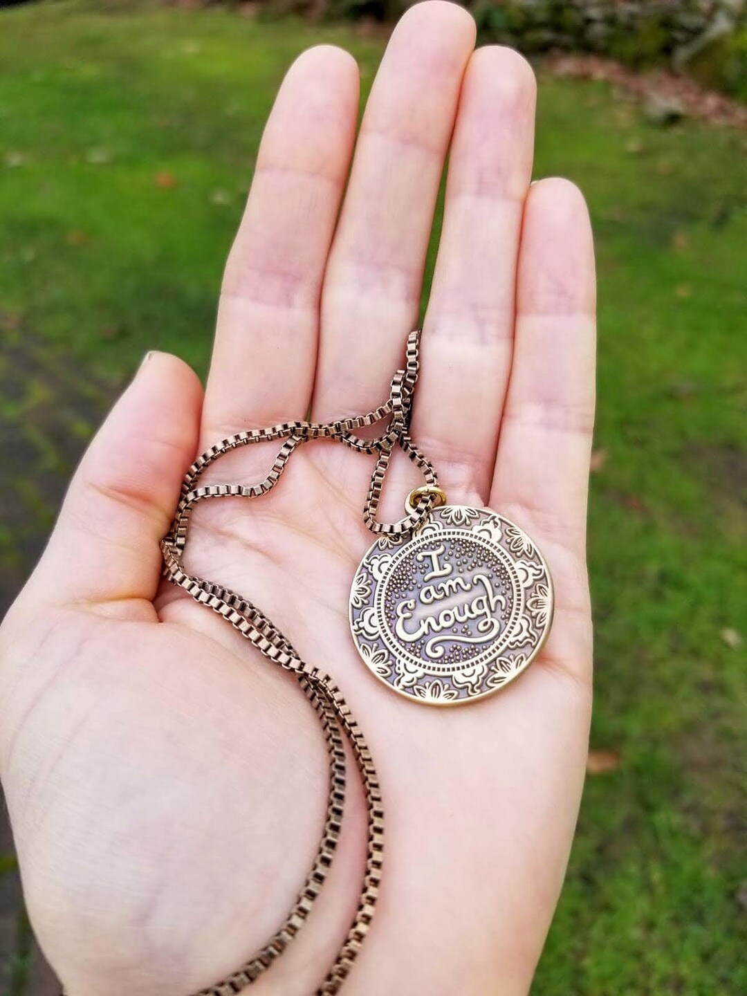 I Am Enough Necklace, Anxiety Relief Anti Stress Jewelry, Meditation ...