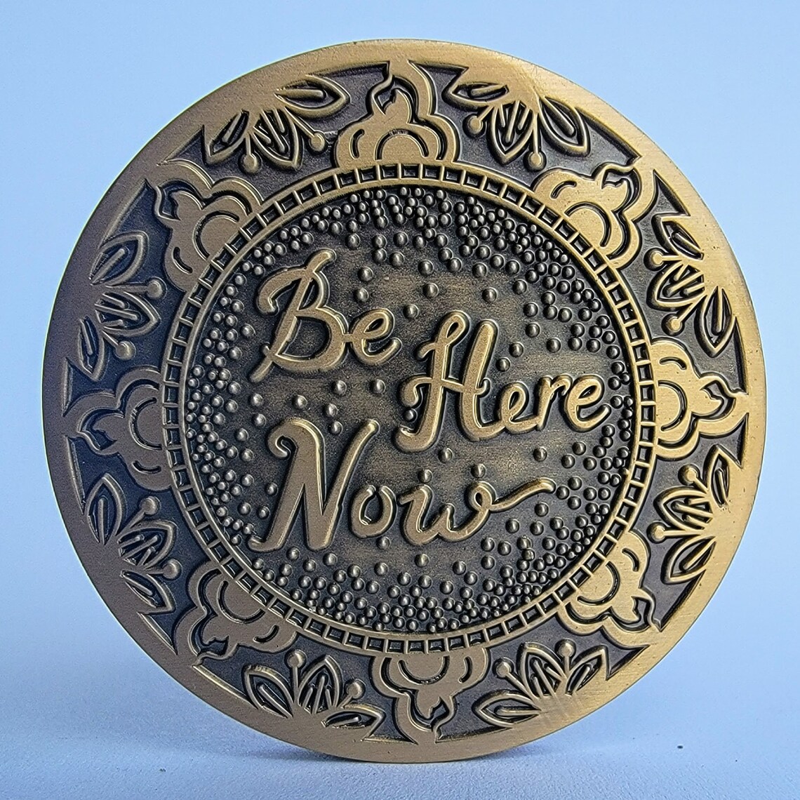 Be Here Now Mantra Medallion Full Moon Abundance Tool New | Etsy