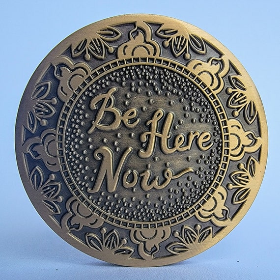 Be Here Now Mantra Medallion Full Moon Abundance Tool New | Etsy