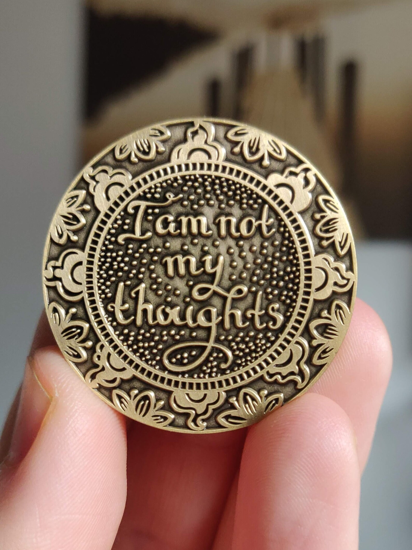 I Am Not My Thoughts Mantra Medallion Meditation Gift - Etsy