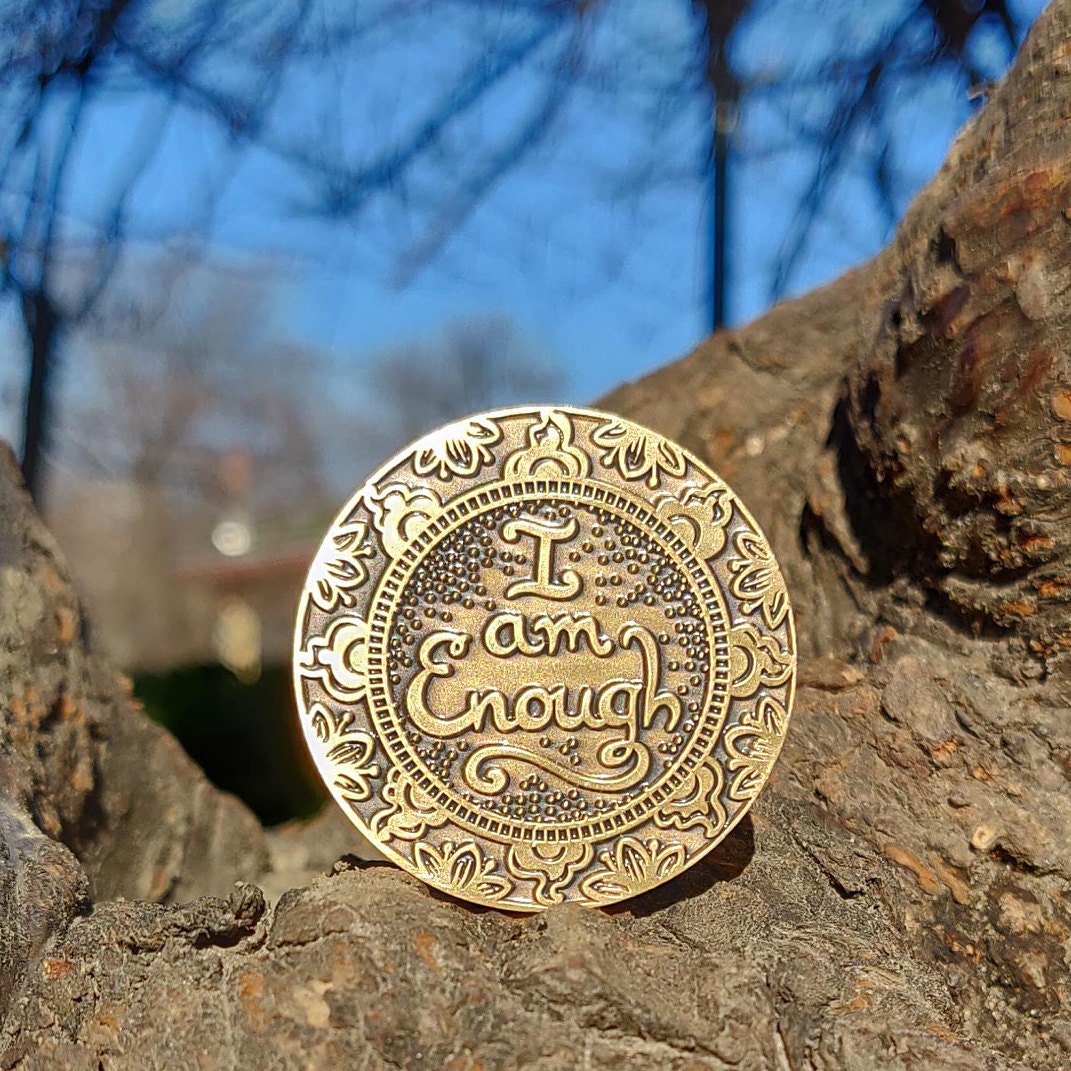 I Am Enough Mantra Medallion Meditation Gift Mindfulness | Etsy