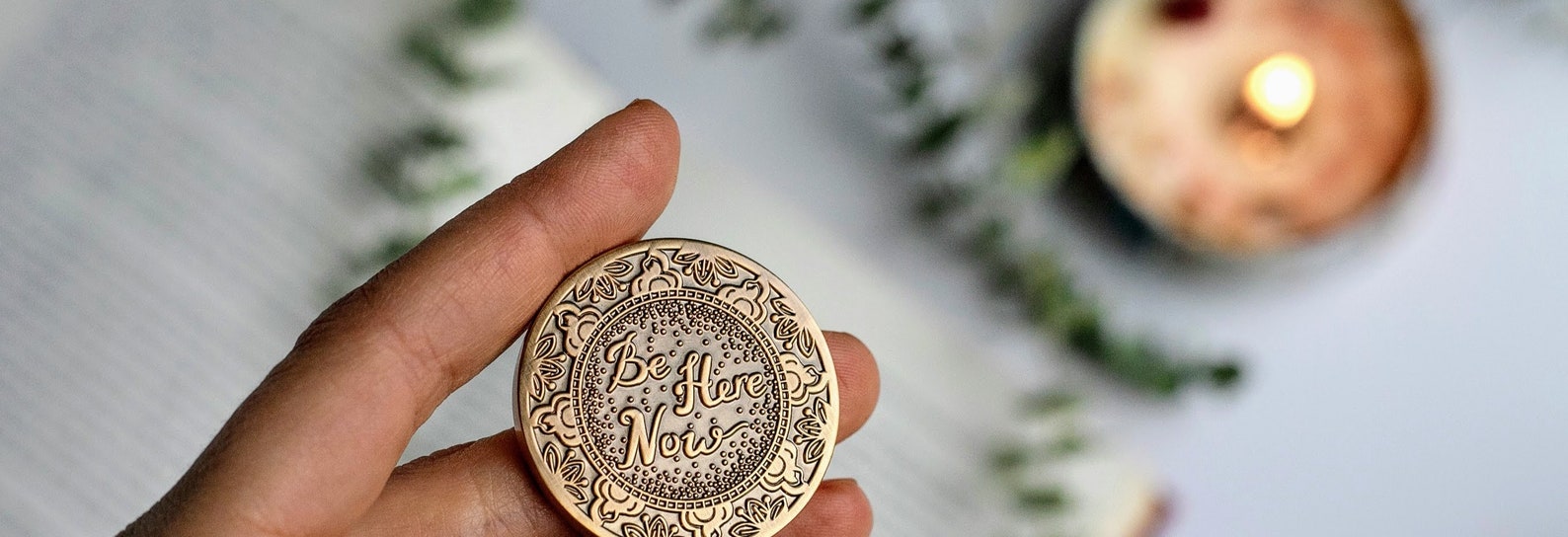 Be Here Now Mantra Medallion Full Moon Abundance Tool New | Etsy