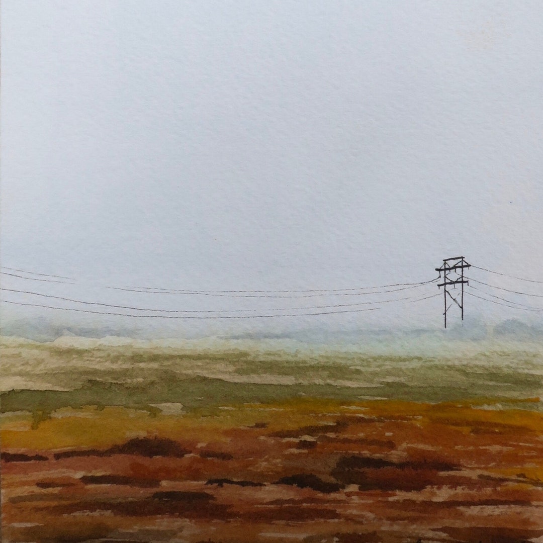 Telephone Wire Original Watercolor Painting - Etsy