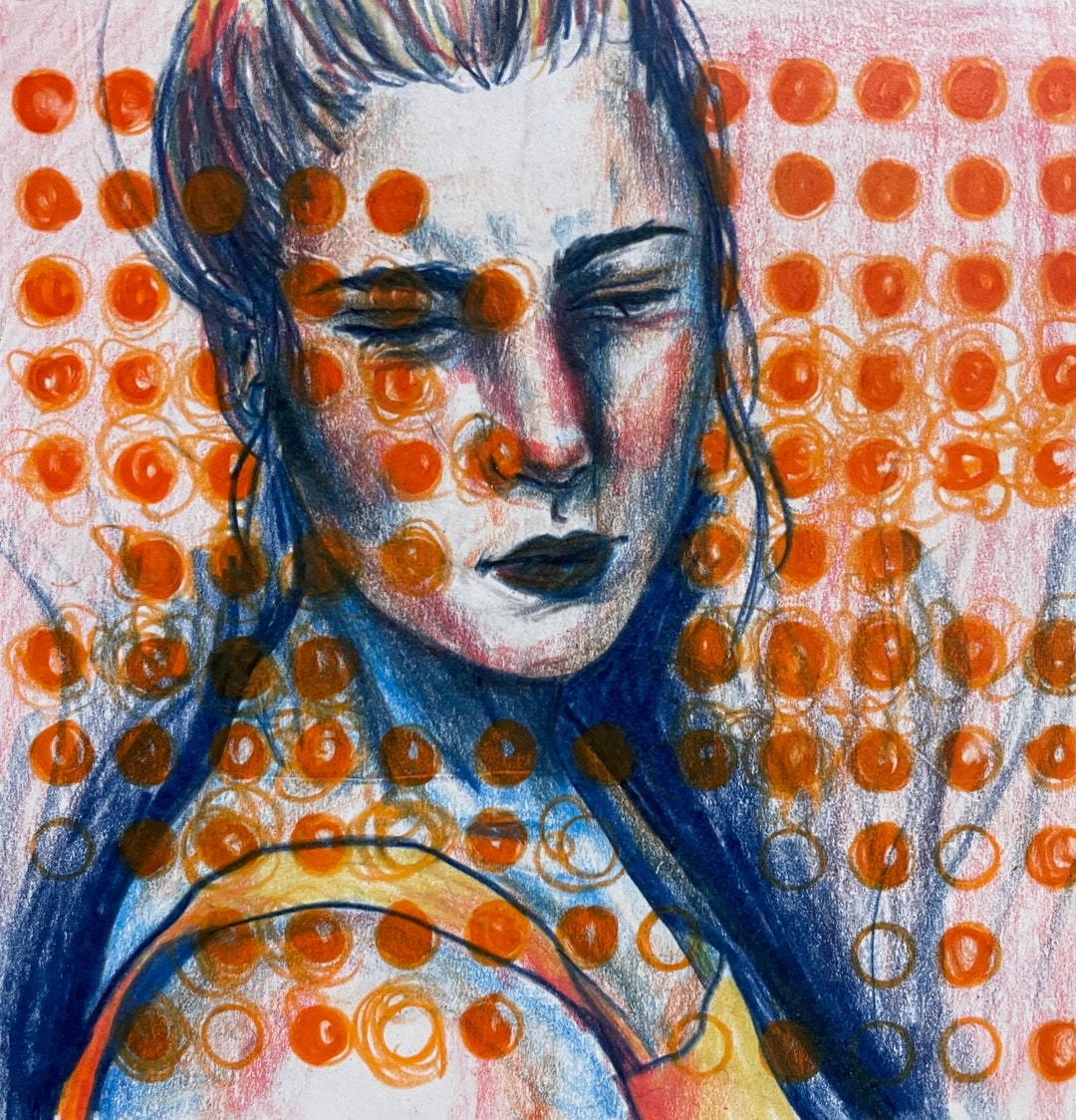 Interruptions, Original Colored Pencil Drawing, Professionally Framed ...