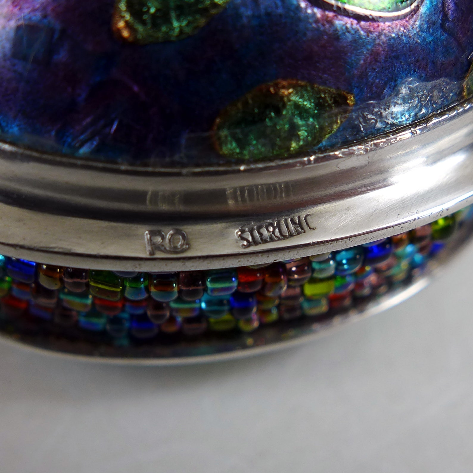 Cloisonné Enamel Perfume Bottle: Sterling Silver, Amethyst Gemstone ...