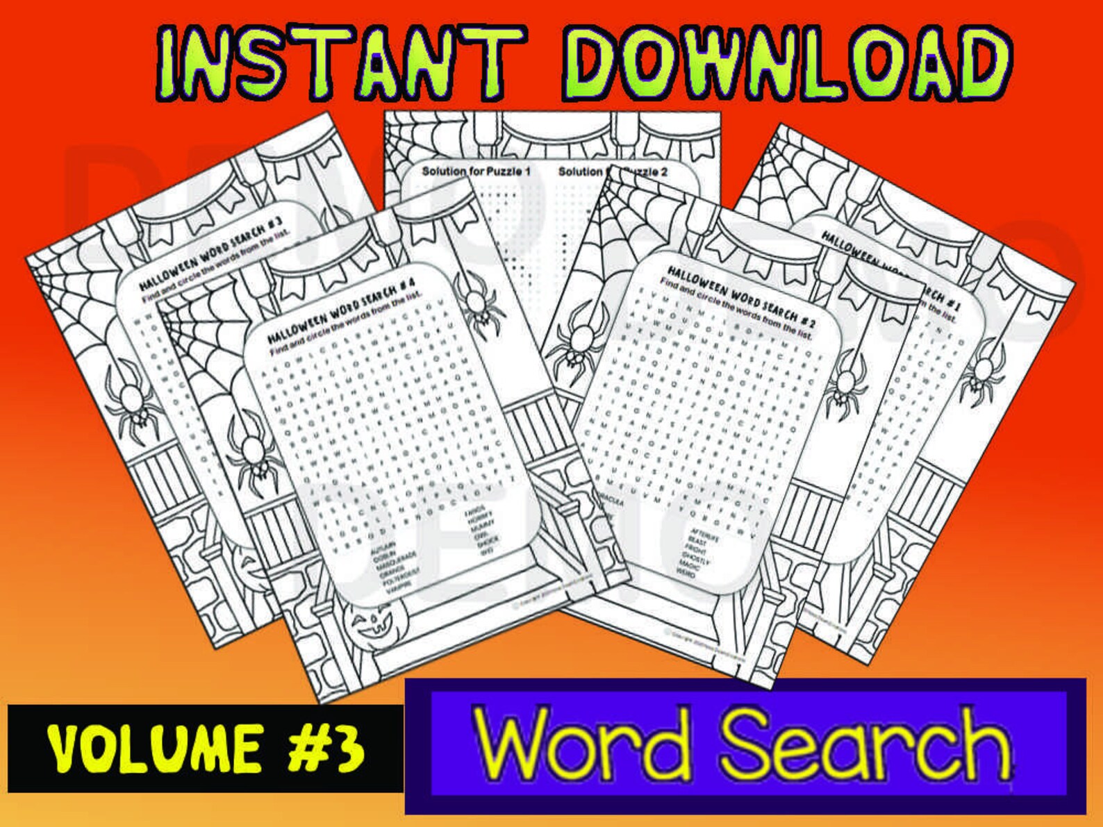 Printable Halloween Puzzle Activity Worksheets (kids Set 3) | Instant ...