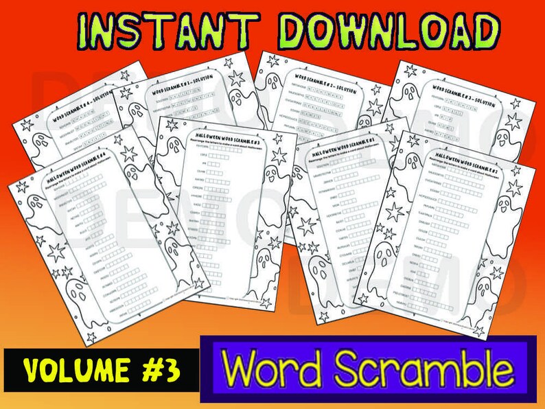 Printable Halloween Puzzle Activity Worksheets (kids Set 3) | Instant ...