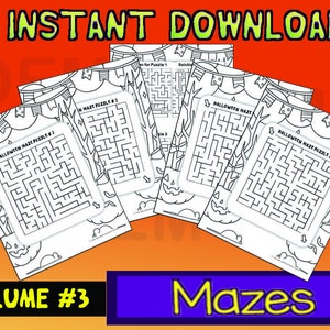 Printable Halloween Puzzle Activity Worksheets (kids Set 3) | Instant ...