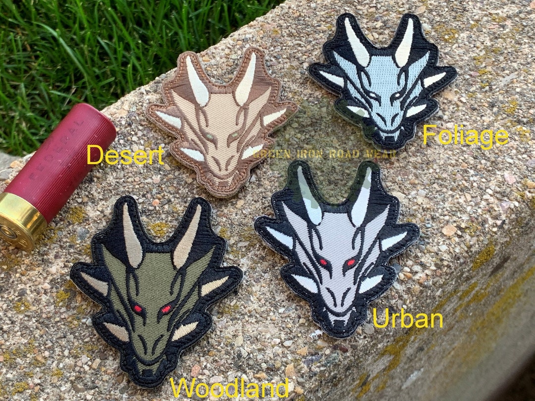Dragon Head Embroidered Morale Patch With Hook Fastener on Back - Etsy