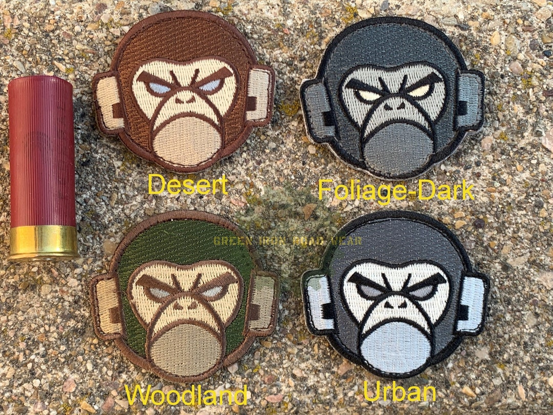 Monkey Head Embroidered Morale Patch With Hook Fastener on Back - Etsy