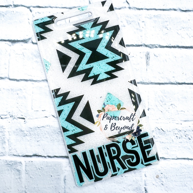 Aztec Western Turquoise and Black Badge Buddy Nurse Badge - Etsy