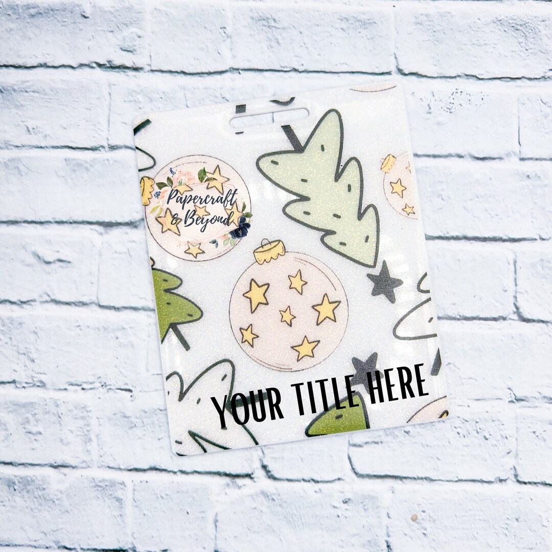 Peach and Olive Christmas Tree Badge Buddy Christmas Badge - Etsy