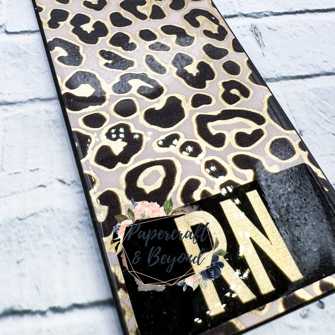Metallic Gold Leopard Badge Buddy, Nurse Badge Accessories, Badge ...