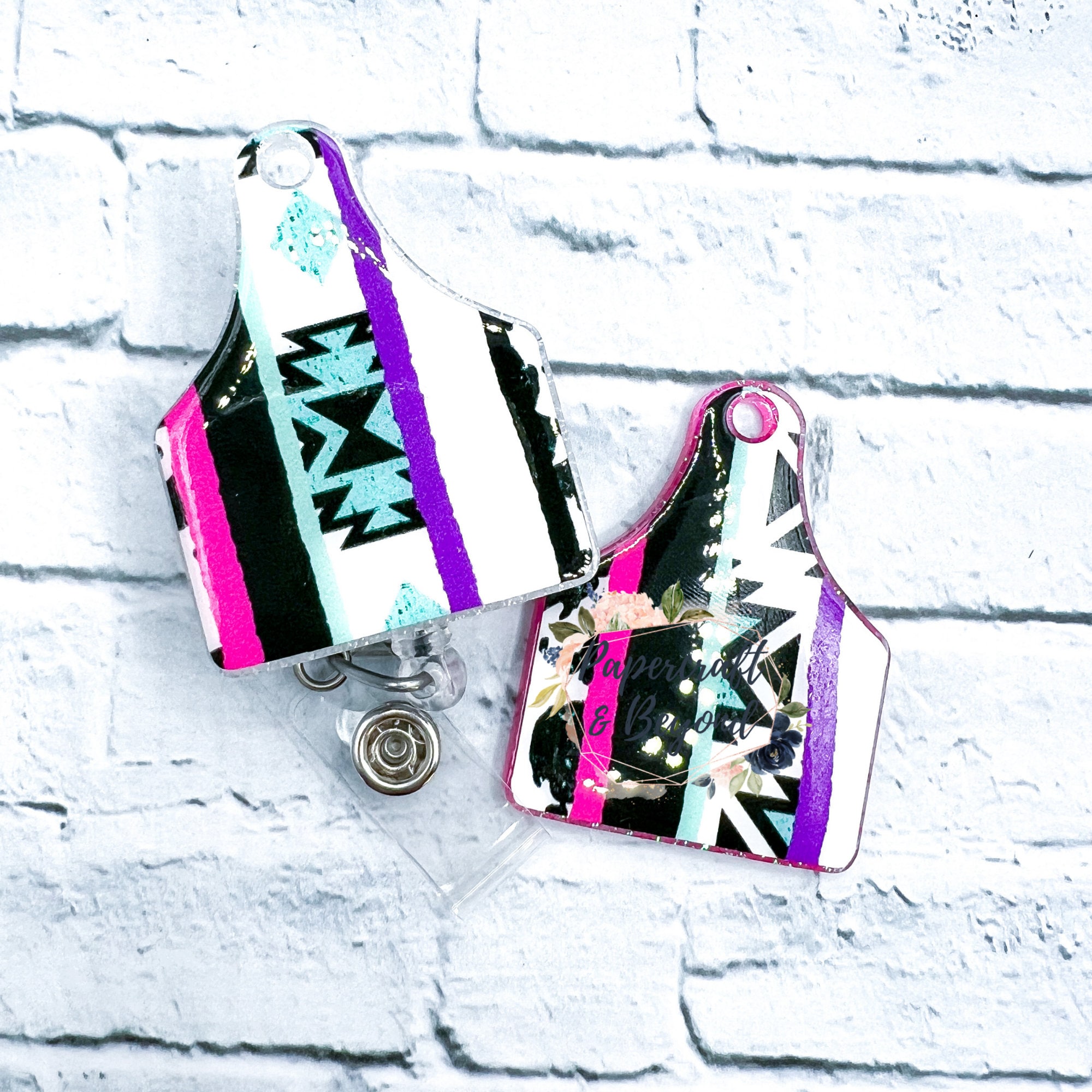 Cattle Tag Aztec Badge Reel Funny Badge Reel Custom Glitter - Etsy