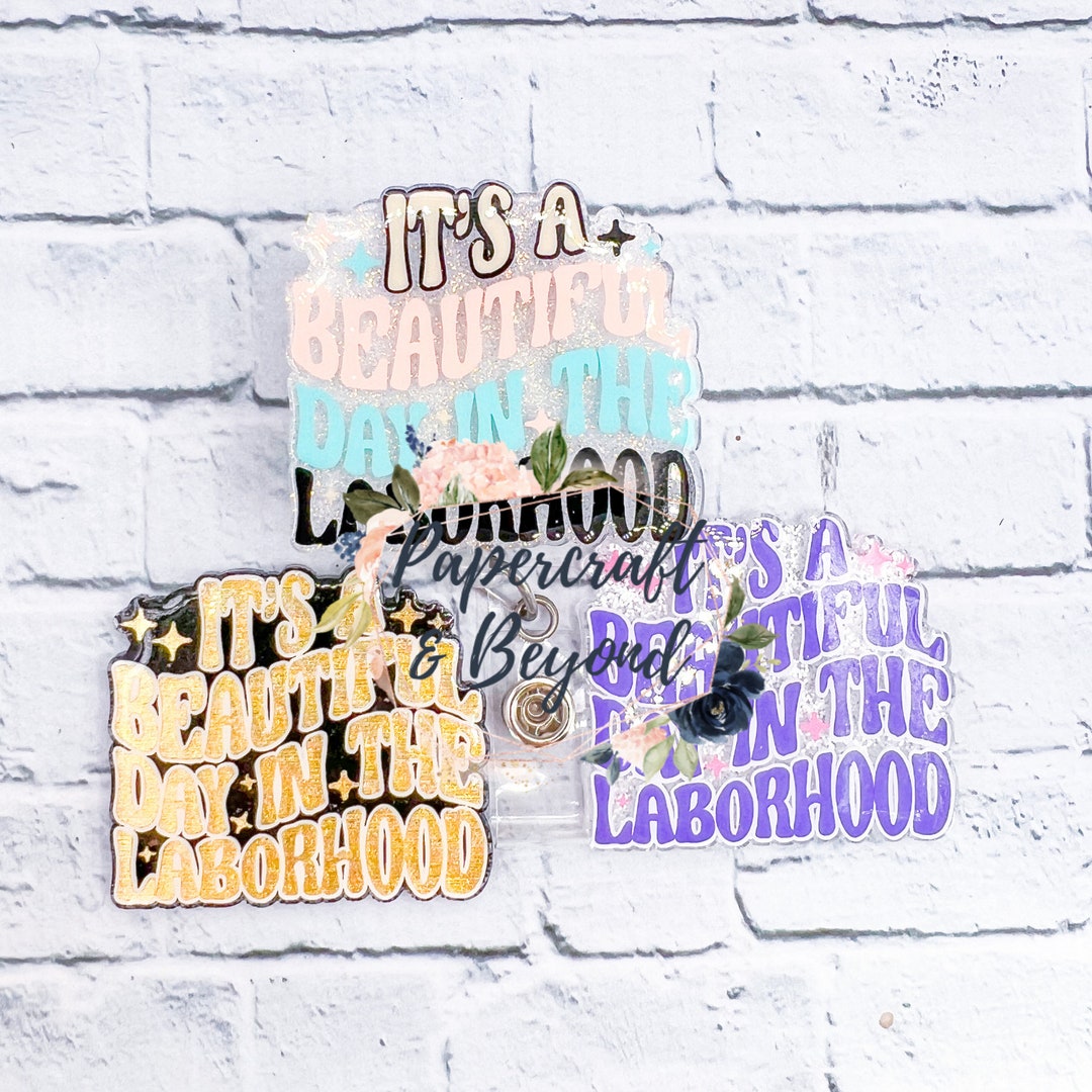 Laborhood Badge Reel: Glitter Topper, Labor & Delivery, NICU - Etsy