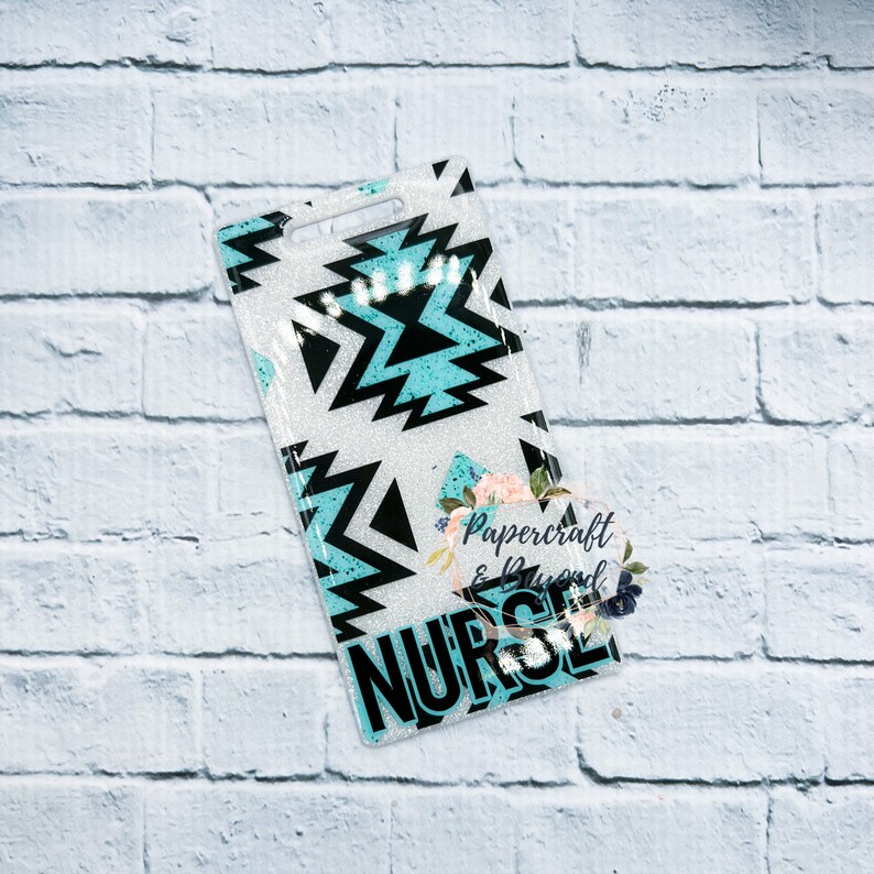 Aztec Western Turquoise and Black Badge Buddy Nurse Badge - Etsy