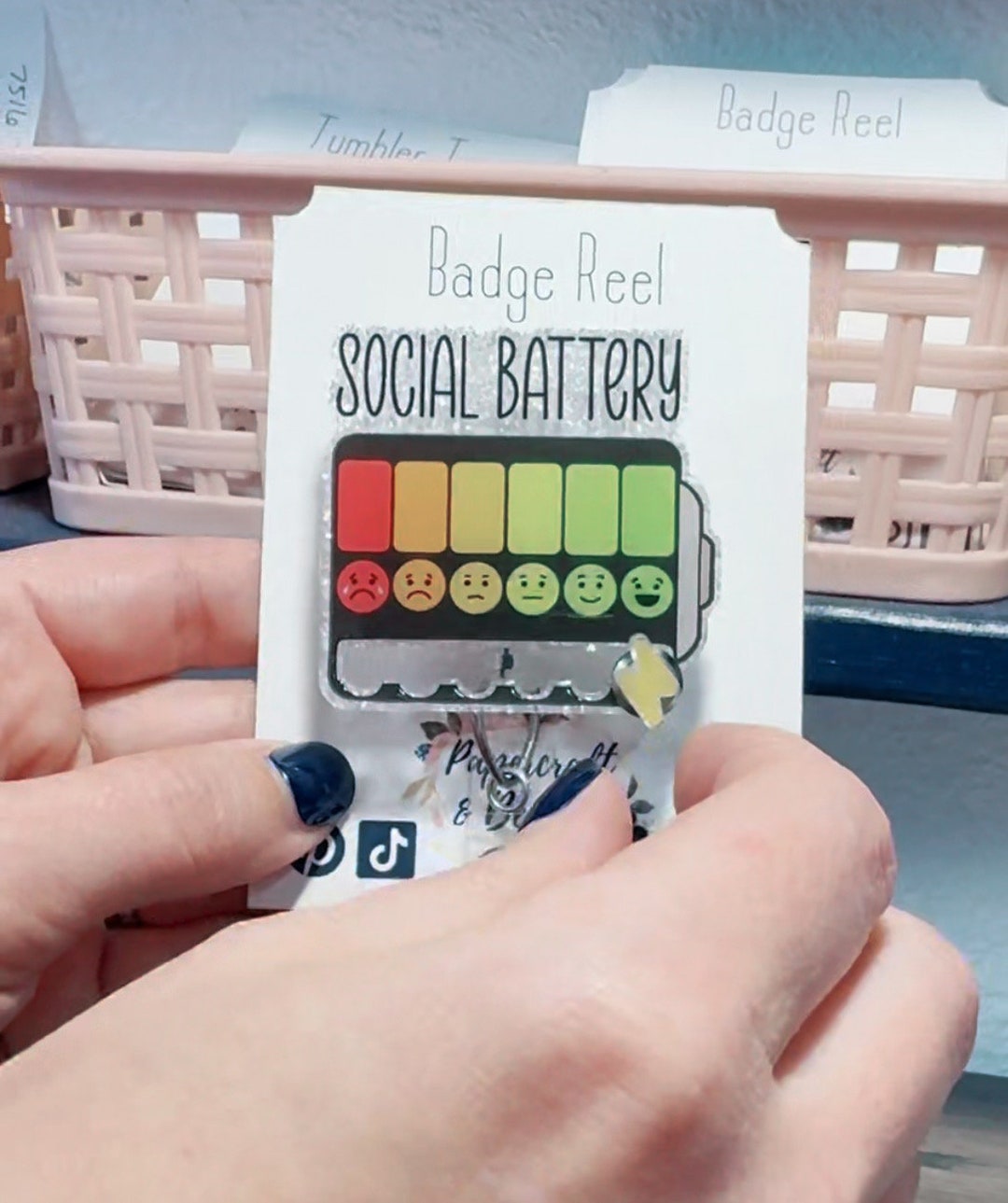 Social Battery Badge Reel, Funny Badge Reel, ER Nurse Badge Reel ...