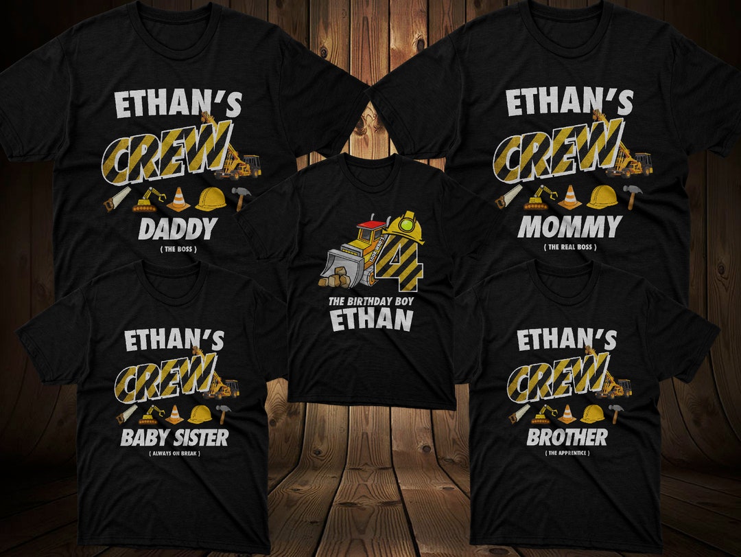 Construction Birthday Crew T-shirts: Matching Family Party - Etsy
