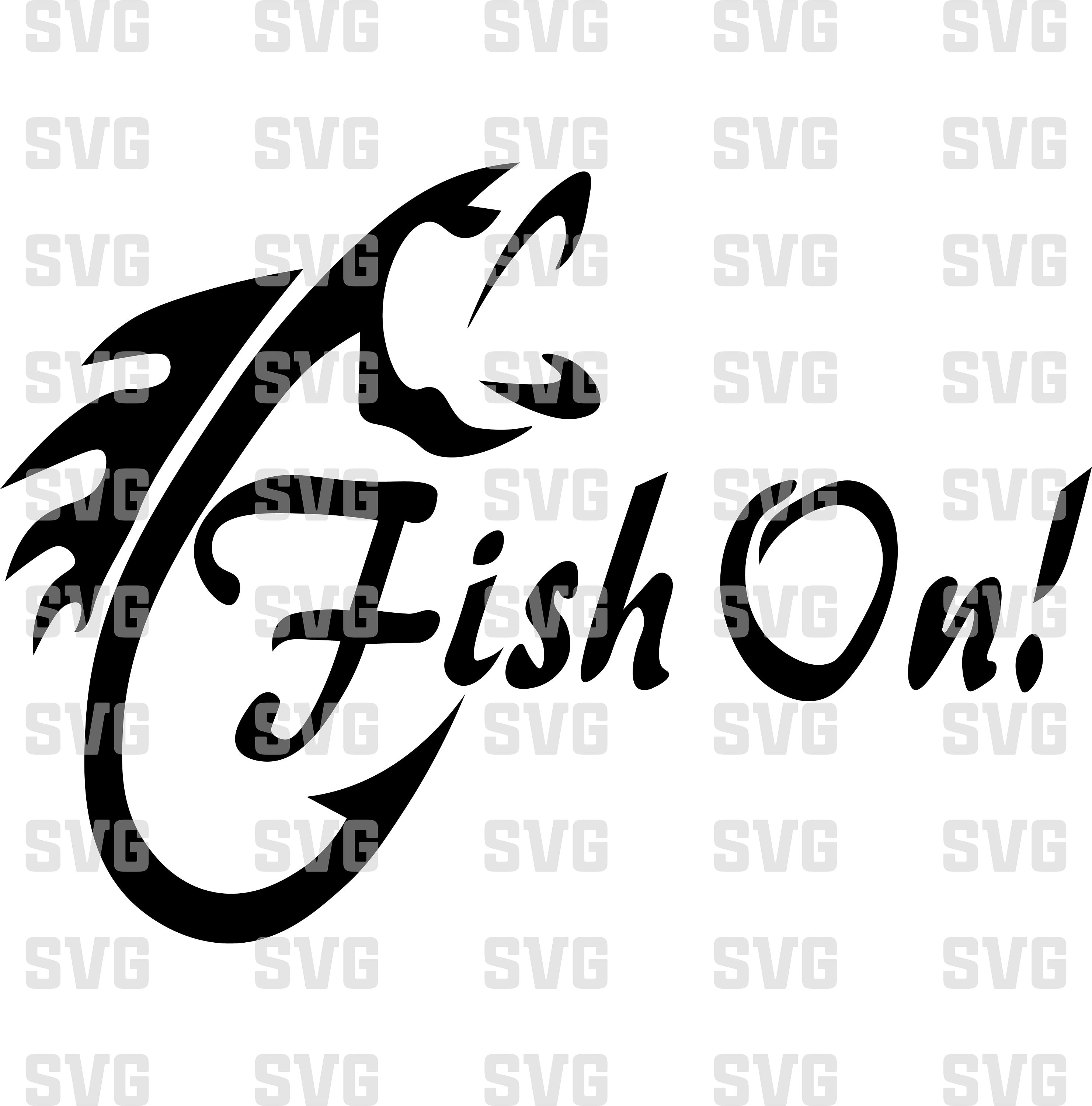 Fish on Svg Fishing Svg Father's Day Svg Fishing Decal Svg Fish on the ...